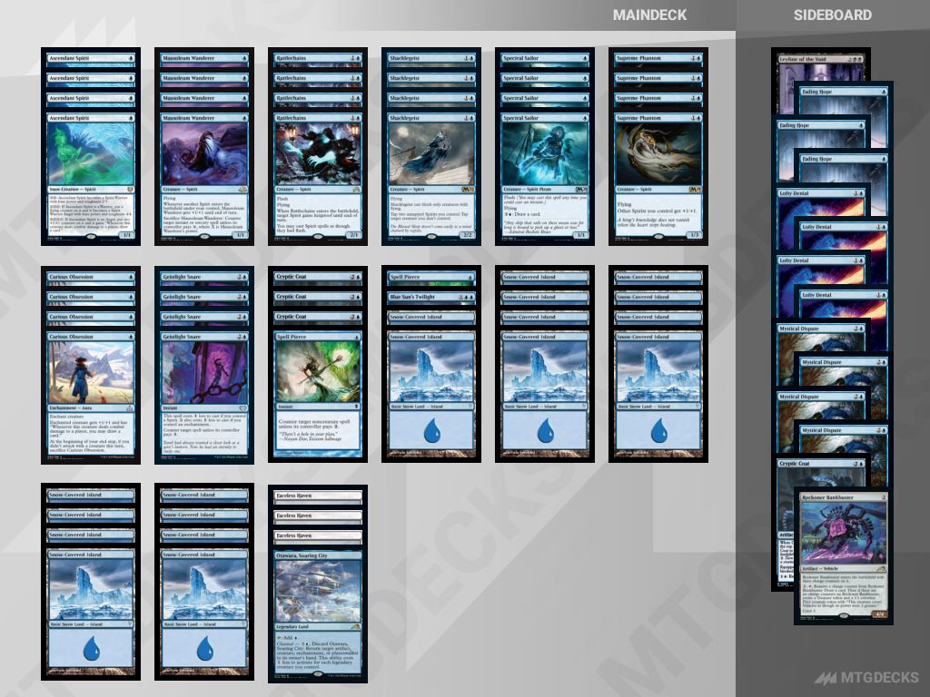 Pioneer Mono Blue Spirits deck by HEROtsukai • MTG DECKS