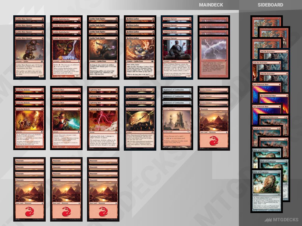 Pauper Mono Red Kuldotha deck by boom_bust • MTG DECKS