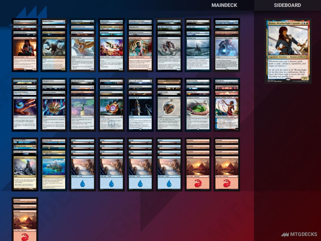 Historic-Brawl Jhoira, Weatherlight Captain deck by MTGA-Assistant-Meta ...