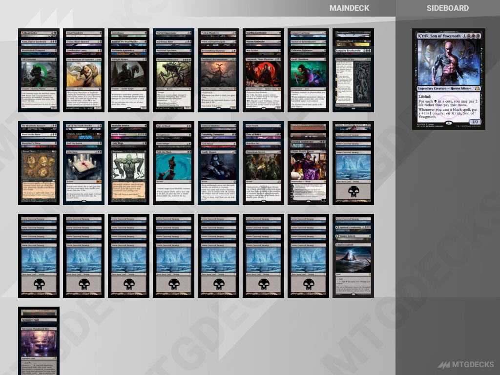 Historic-Brawl K'rrik Aristocrats Combo deck by shmutsy • MTG DECKS