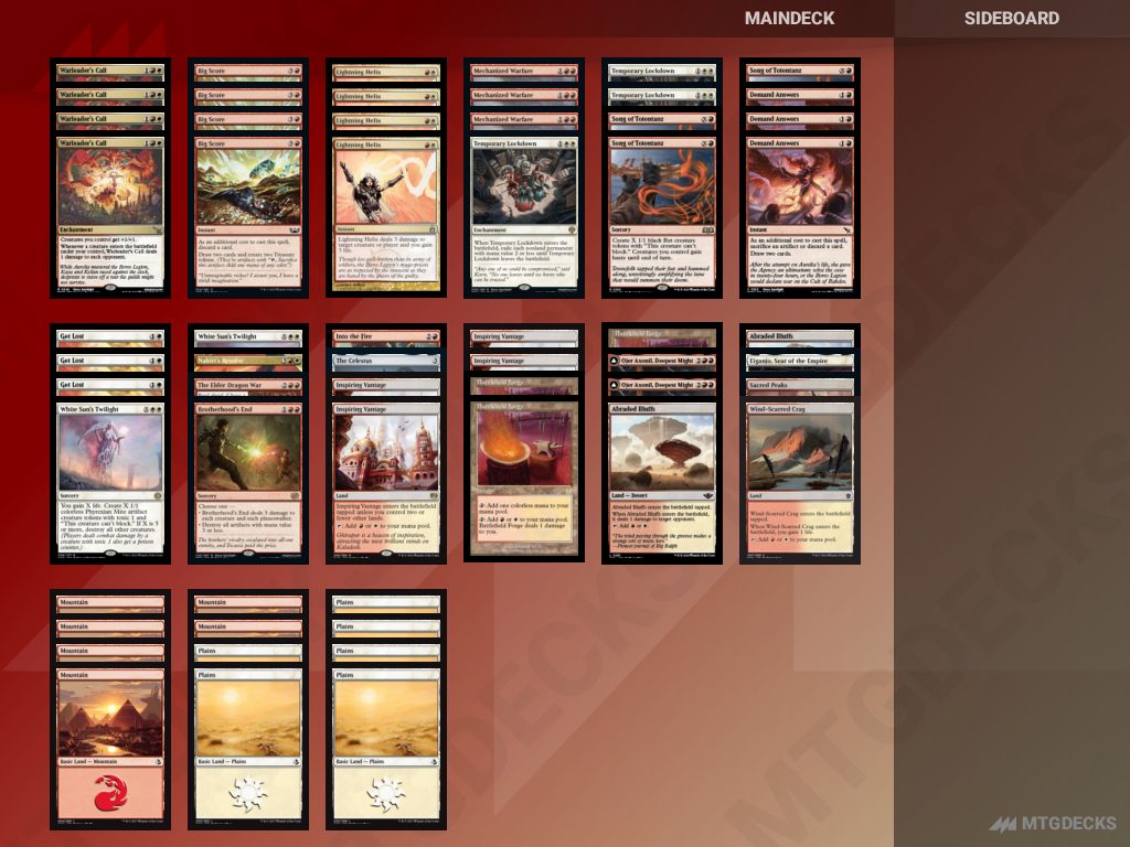 Arena Explorer song of warleader deck by ViaDiva • MTG DECKS