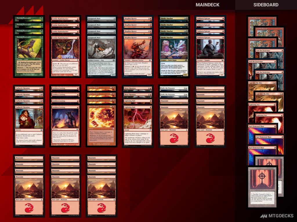 Pauper Mono Red Madness deck by planinauta_pobre • MTG DECKS