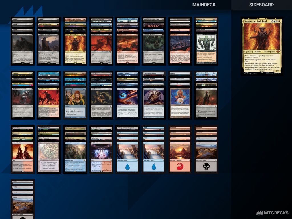 Vintage sauron deck by tizzletater • MTG DECKS
