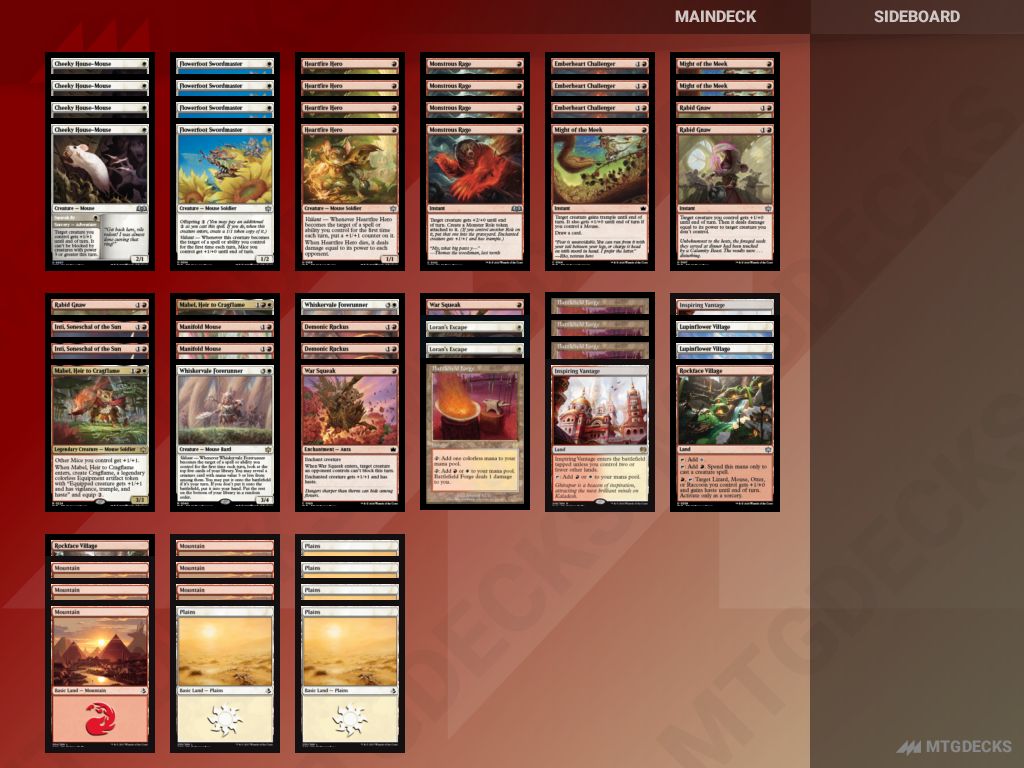 Arena Standard Boros Mice [S1] deck by MoipaZ • MTG DECKS