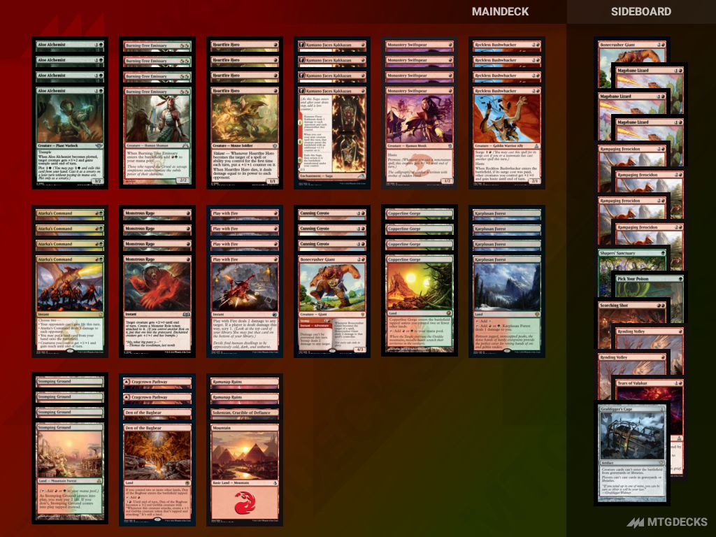 Pioneer Atarka Red deck by manalacaio • MTG DECKS