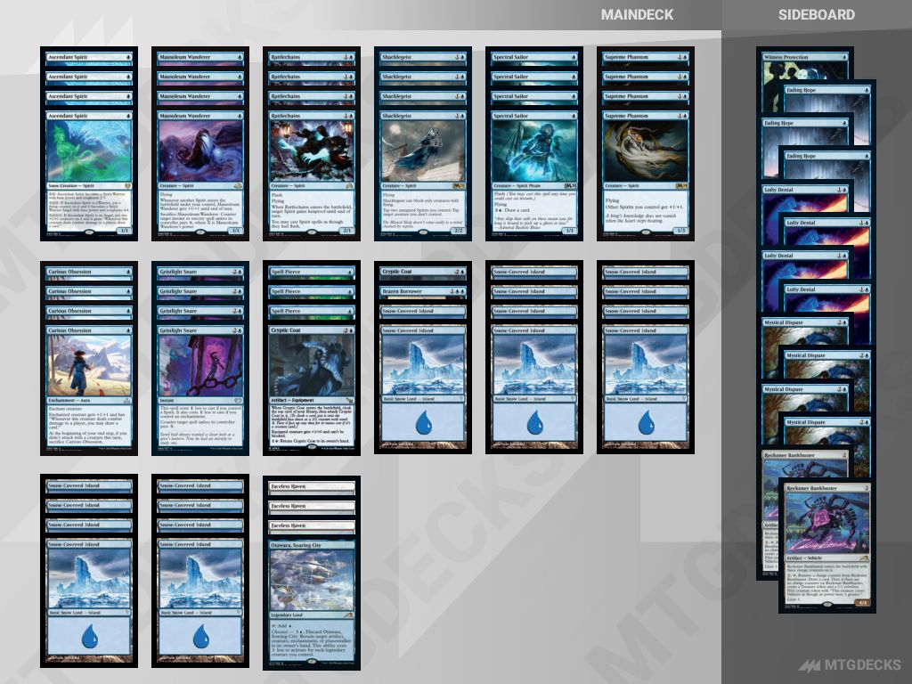 Pioneer Mono Blue Spirits deck by HEROtsukai • MTG DECKS