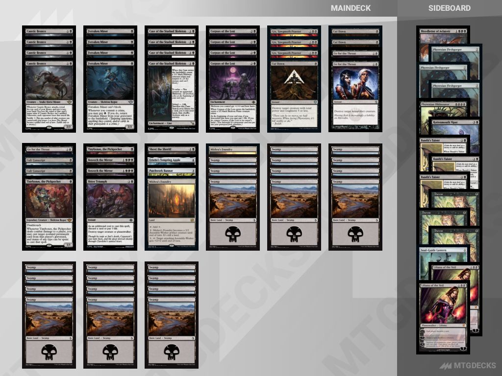 Arena Standard MonoBlack Bones deck by Rakdos • MTG DECKS