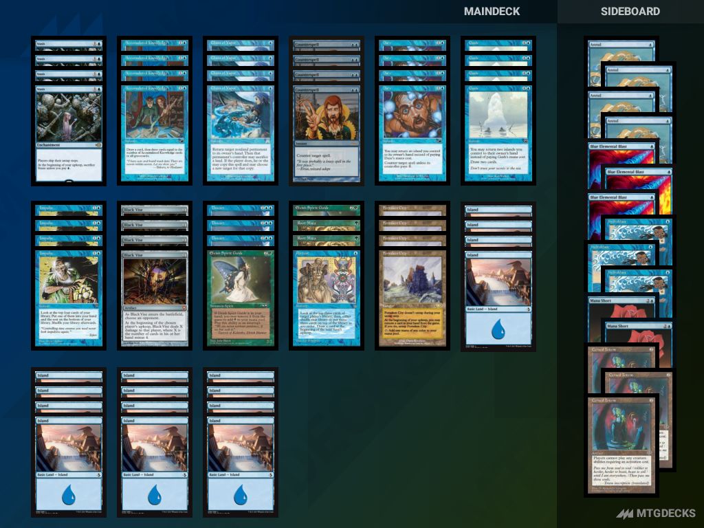 Premodern Stasis UG Control deck by Cristian Hernandez • MTG DECKS