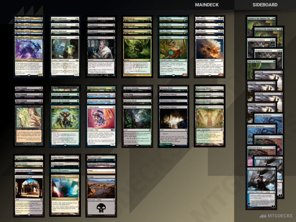 Pioneer Abzan Greasefang deck by RobinBanks • MTG DECKS