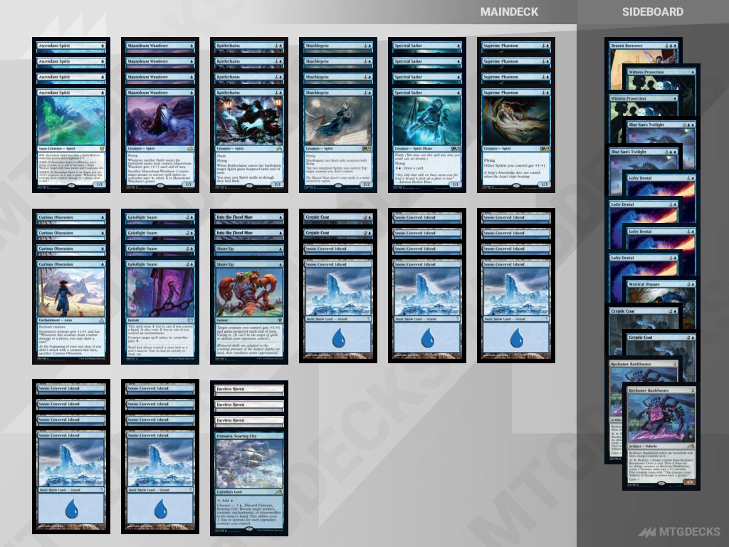 Pioneer Mono Blue Spirits deck by HEROtsukai • MTG DECKS