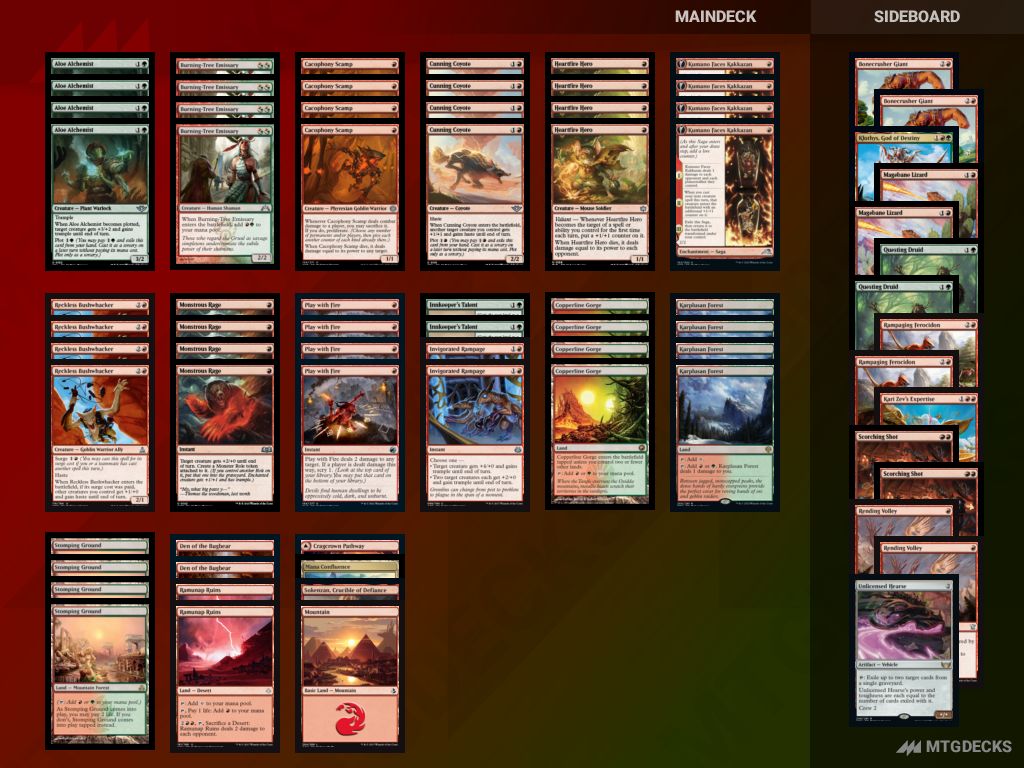 Pioneer Bushwhacker Red deck by Toi Nakano • MTG DECKS