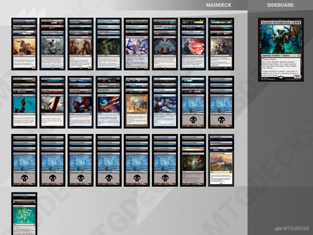 Historic-Brawl Razaketh, the Foulblooded deck by Knospi99 • MTG DECKS