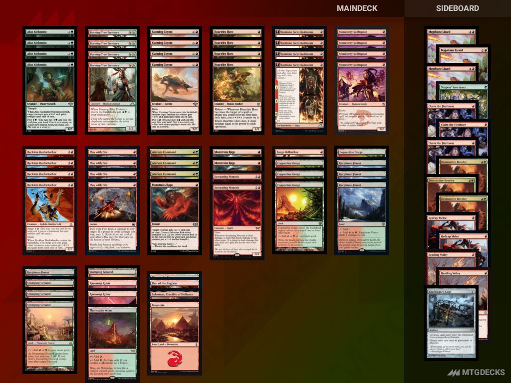 Pioneer Atarka Red deck by manalacaio • MTG DECKS