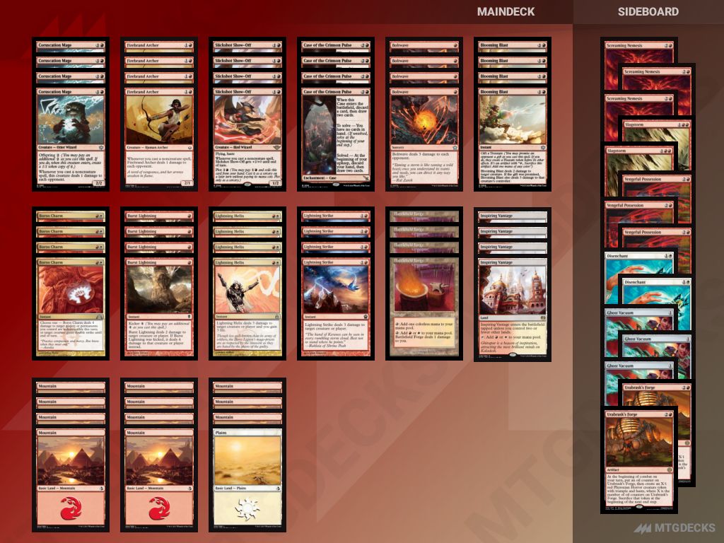 Standard Boros Burn deck by Derrik Smith • MTG DECKS