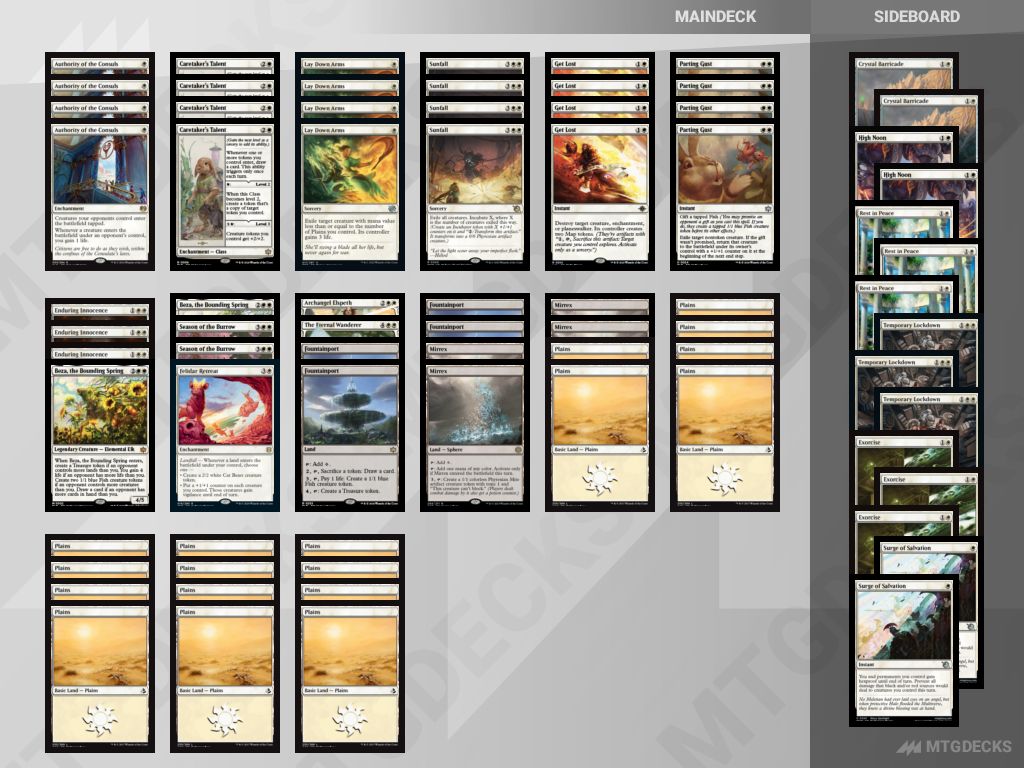 Arena Standard Mono White Tokens deck by 27TrueRunes • MTG DECKS
