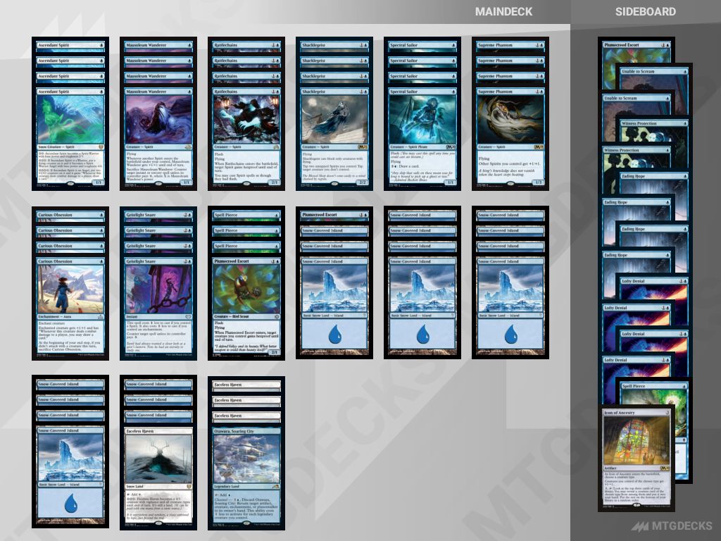 Pioneer Mono Blue Spirits deck by HEROtsukai • MTG DECKS