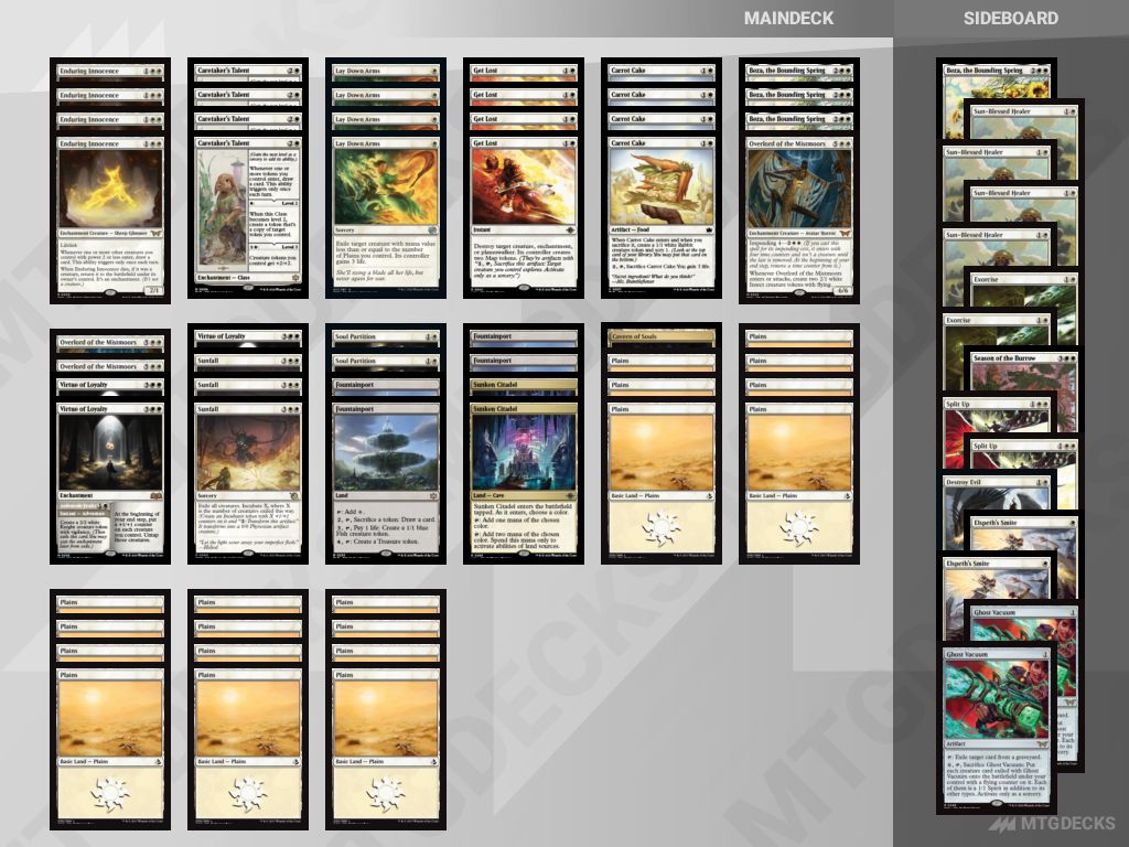 Standard Mono White Tokens deck by Mizl1zzie • MTG DECKS