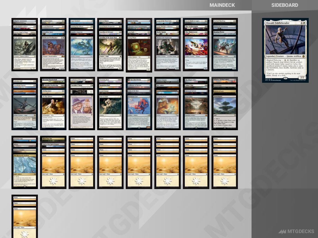 Historic-Brawl Oswald Fiddlebender deck by MTGA-Assistant-Meta • MTG DECKS