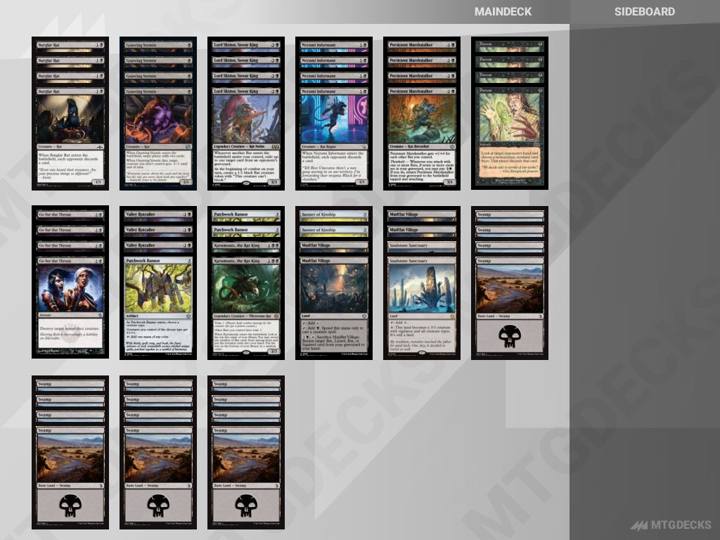 Arena Standard Mono Black Rats deck by 27TrueRunes • MTG DECKS