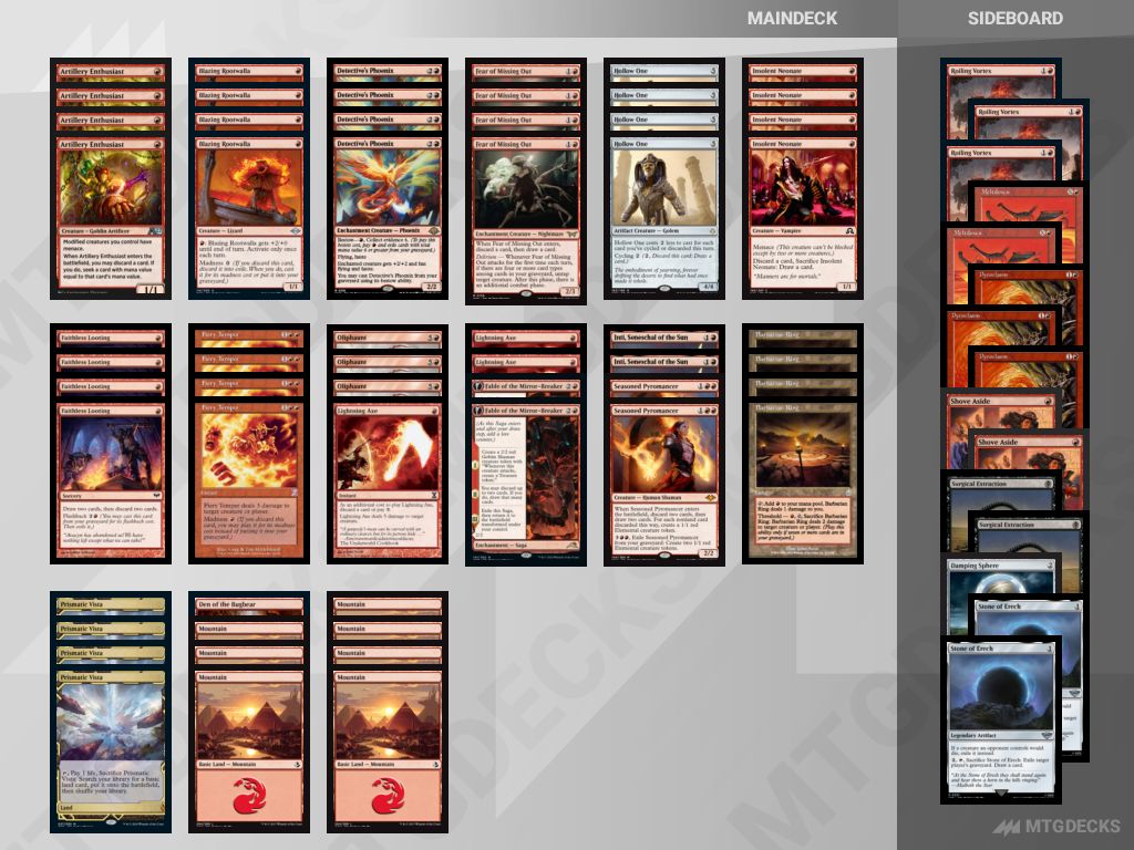 MTG Historic Mono Red Madness top decks • MTG DECKS