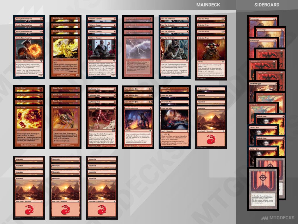 Pauper Burn deck by Nagasawa Takuma • MTG DECKS