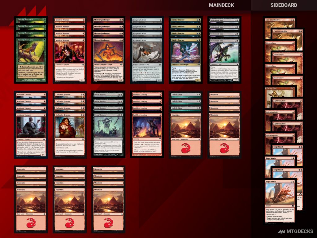 Pauper Mono Red Madness deck by Nuno Garrido • MTG DECKS