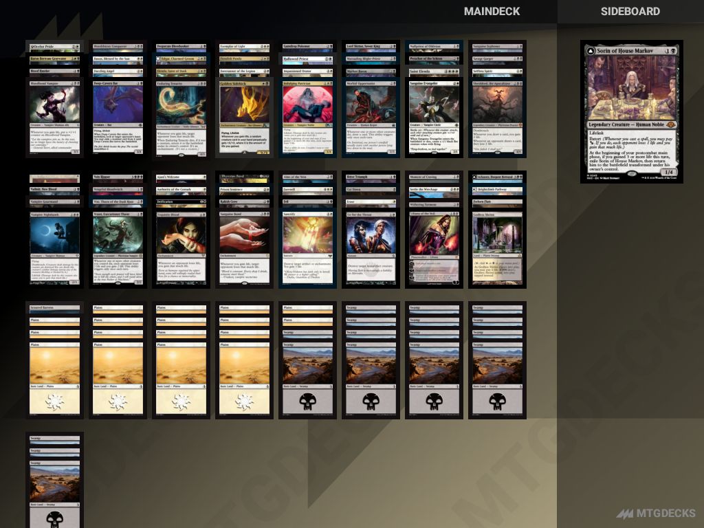 Historic-Brawl Sorin of House Markov deck by MTGA-Assistant-Meta • MTG ...