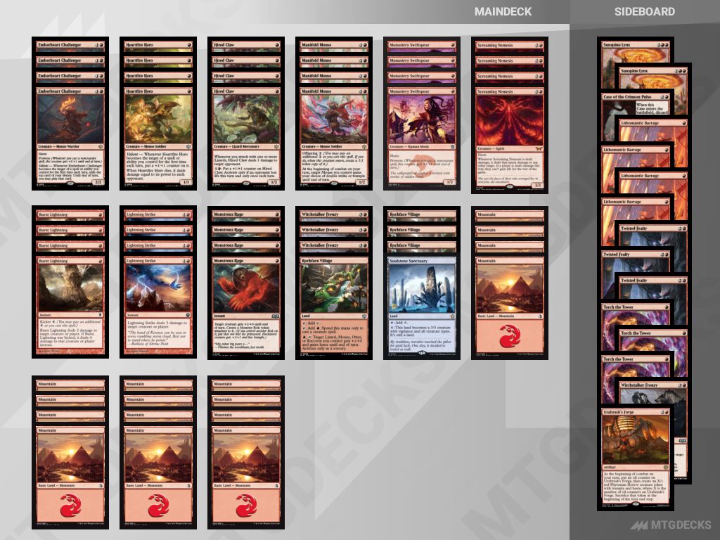 Standard Mono-Red Werewolves deck by summit7596 • MTG DECKS