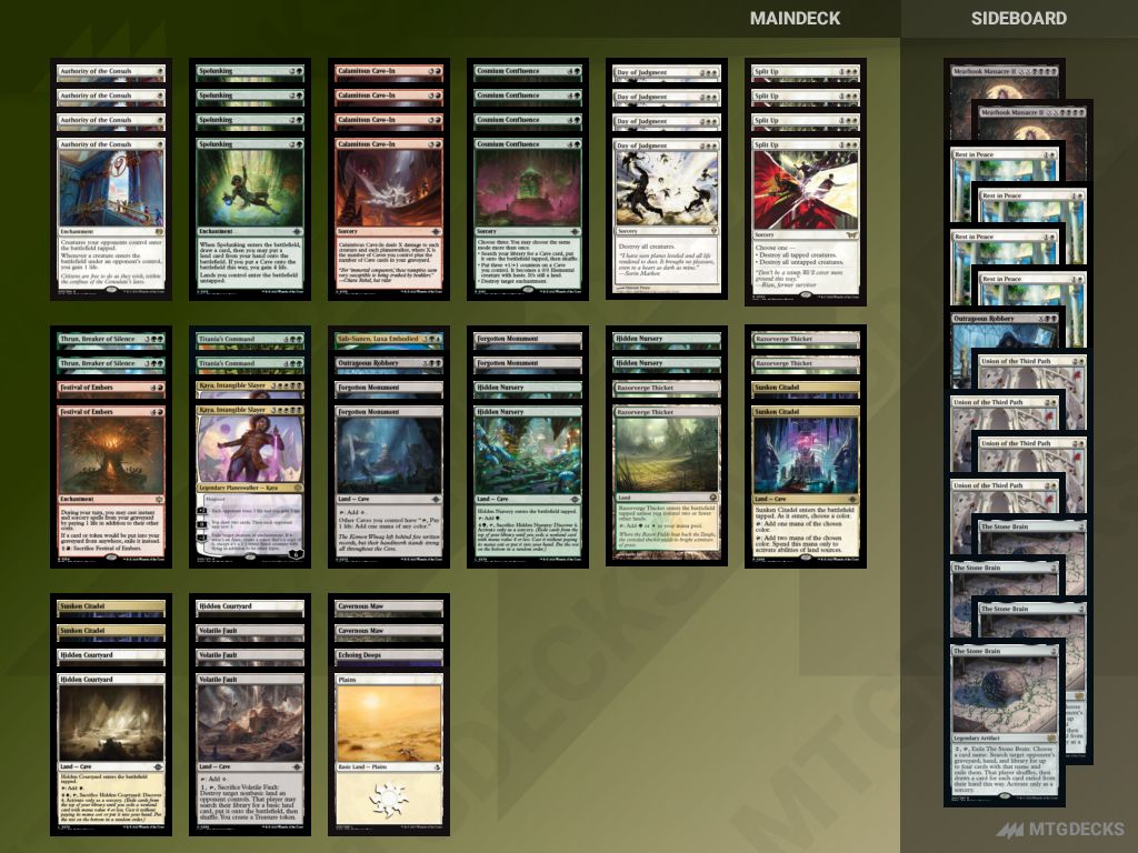 Standard Cave Control deck by Cobi Morales • MTG DECKS