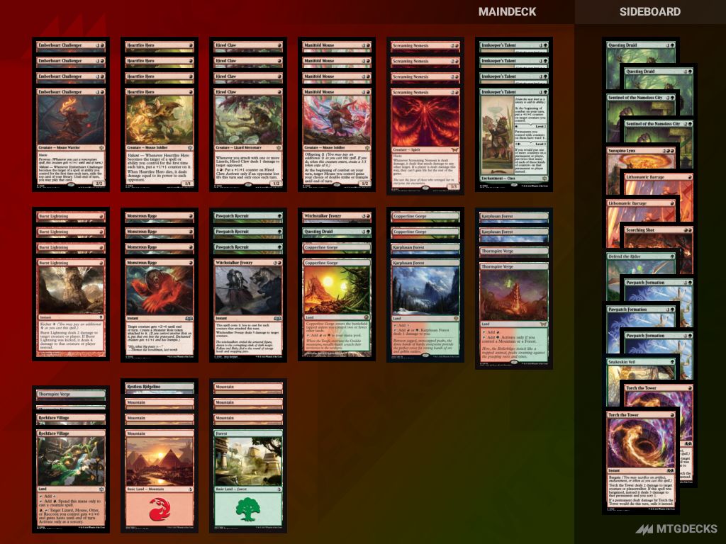 Standard Gruul Mice deck by Alan Andrzejewski • MTG DECKS