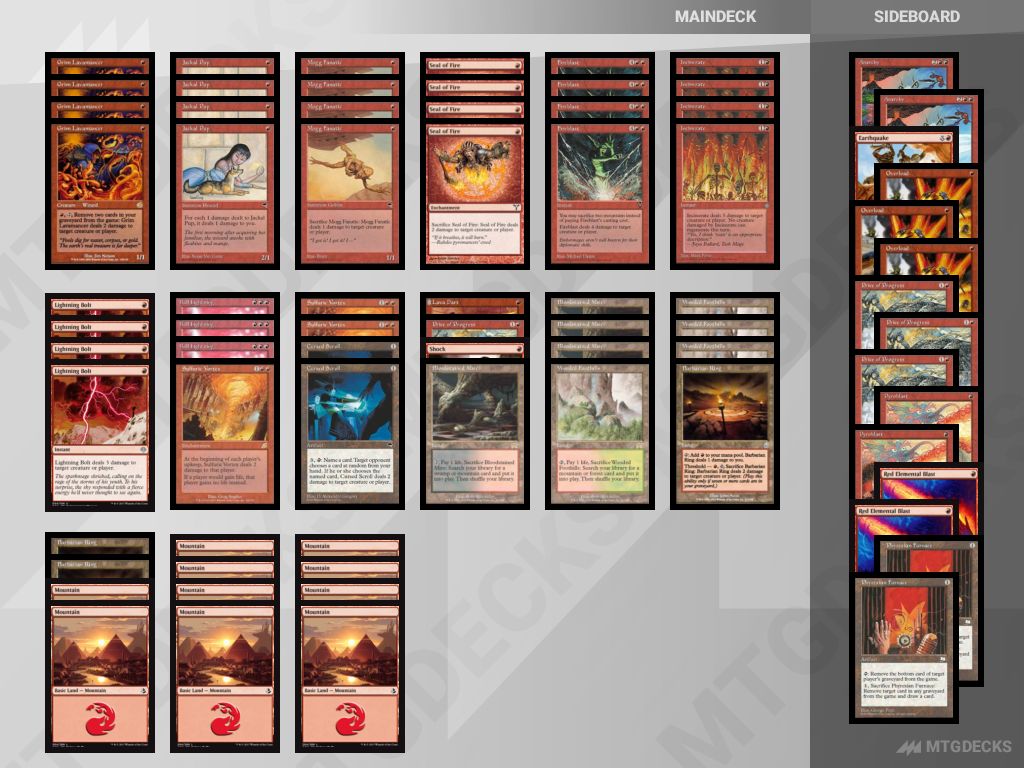 Premodern Burn deck by Tim Salerno • MTG DECKS