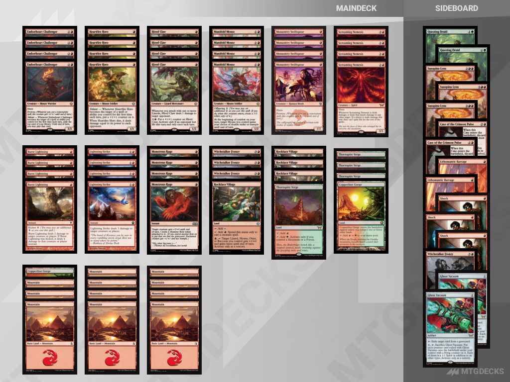 Standard Red Deck Wins deck by BoltTargetYou • MTG DECKS