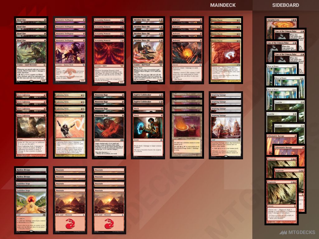 Standard Boros Burn deck by Daniel Edwards • MTG DECKS