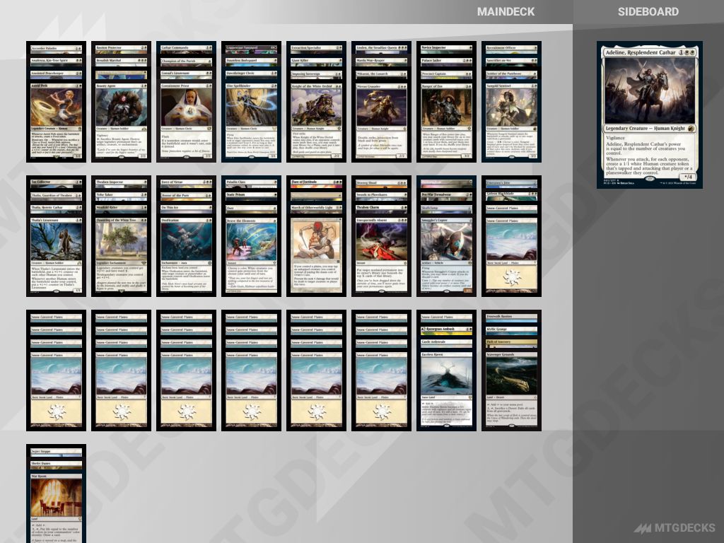 Real-Commander Adeline, Resplendent Cathar deck by Kauan Peçanha • MTG ...