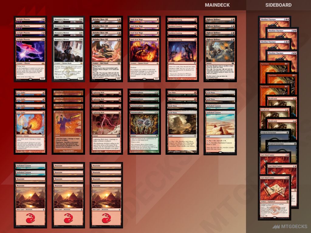 MTG Modern Phoenix Red top decks • MTG DECKS