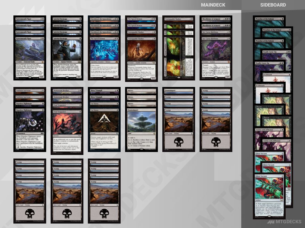 Arena Standard Mono Black Midrange deck by Platinum-Mythic Rank Player ...