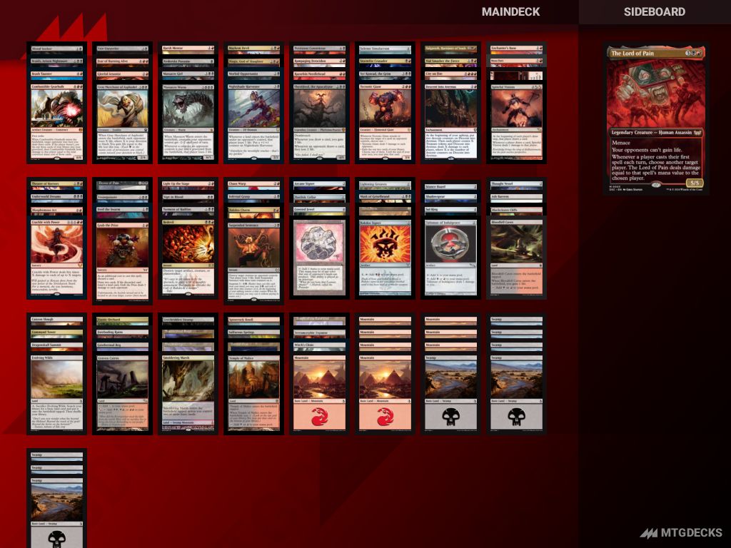 Commander The Lord of Pain deck by Cody Bates • MTG DECKS