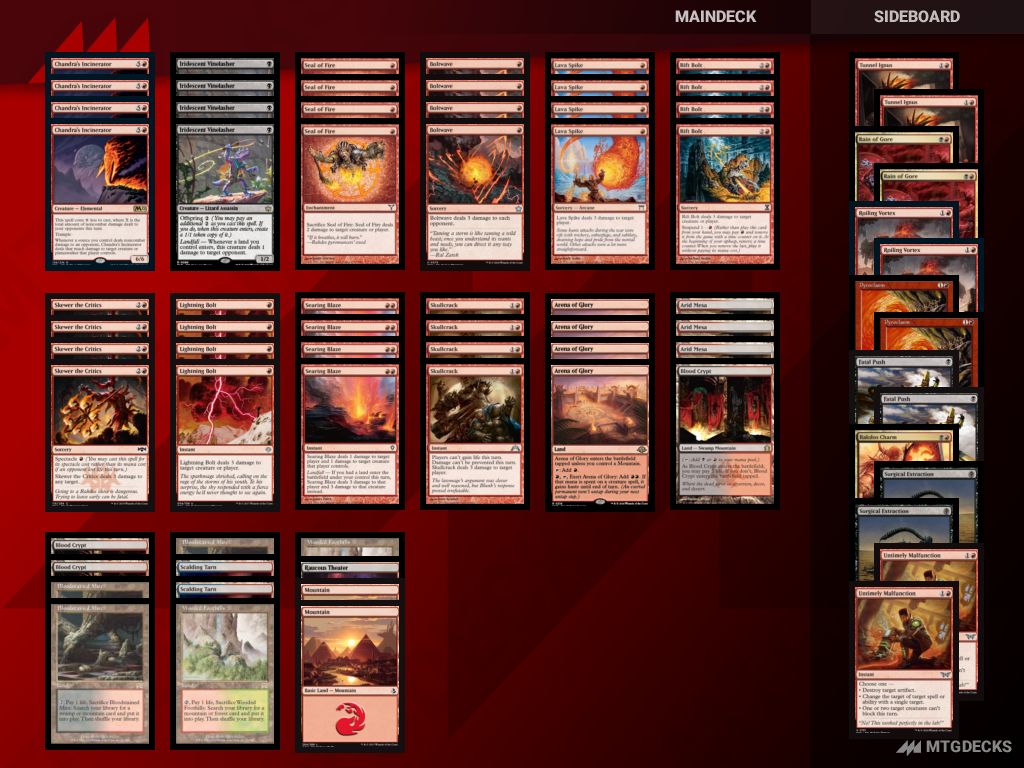 Modern Burn deck by Namahs84 • MTG DECKS