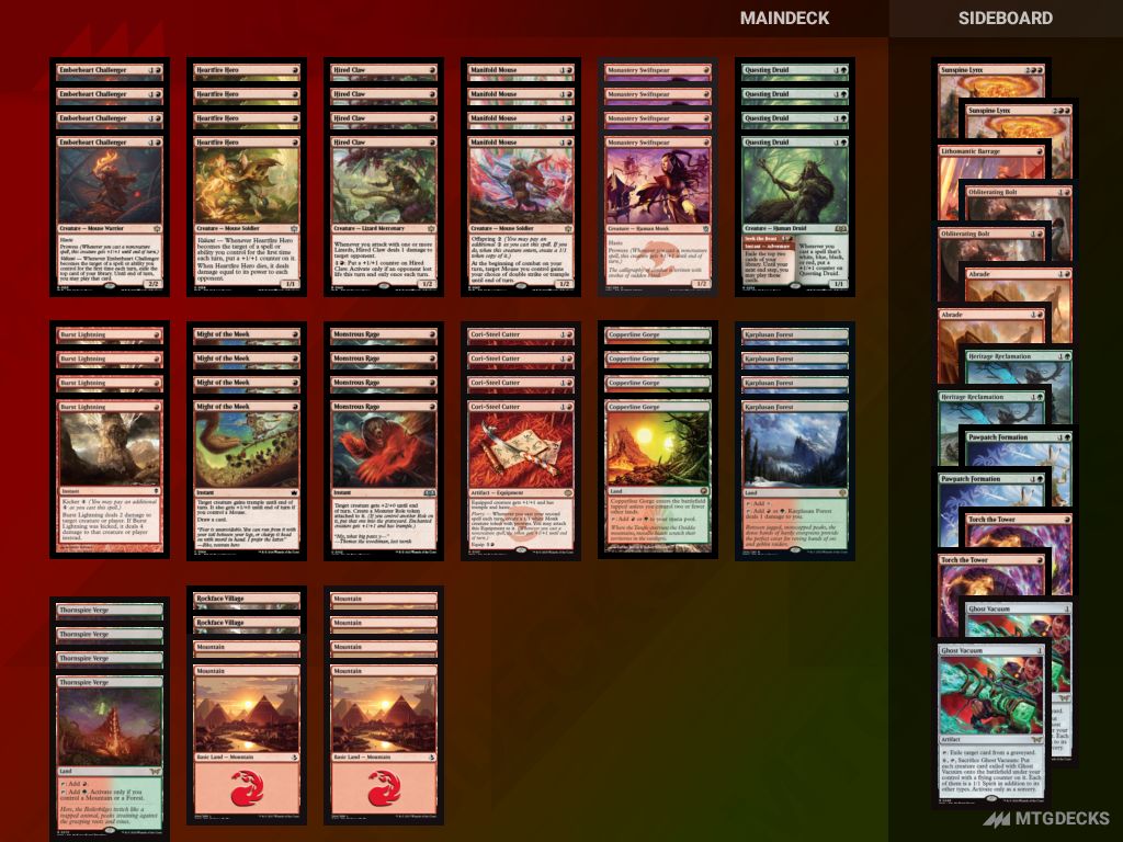 Standard Gruul Aggro deck by manohito • MTG DECKS