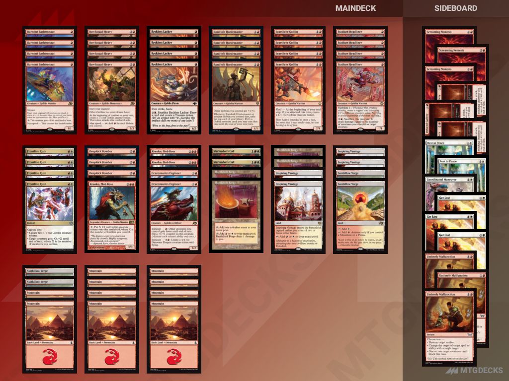 MTG Standard Tarkir: Dragonstorm Goblins top decks • MTG DECKS