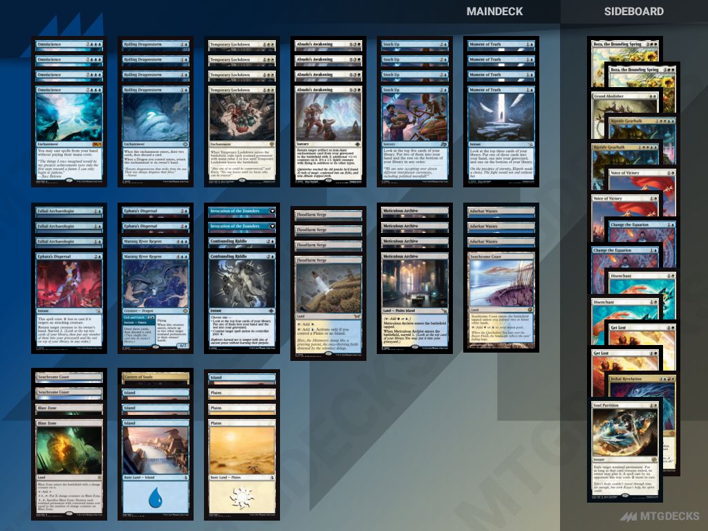 Standard Azorius Omniscience deck by Idris Killen • MTG DECKS