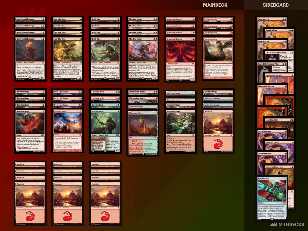 Standard Gruul Aggro deck by ngam5ngam • MTG DECKS