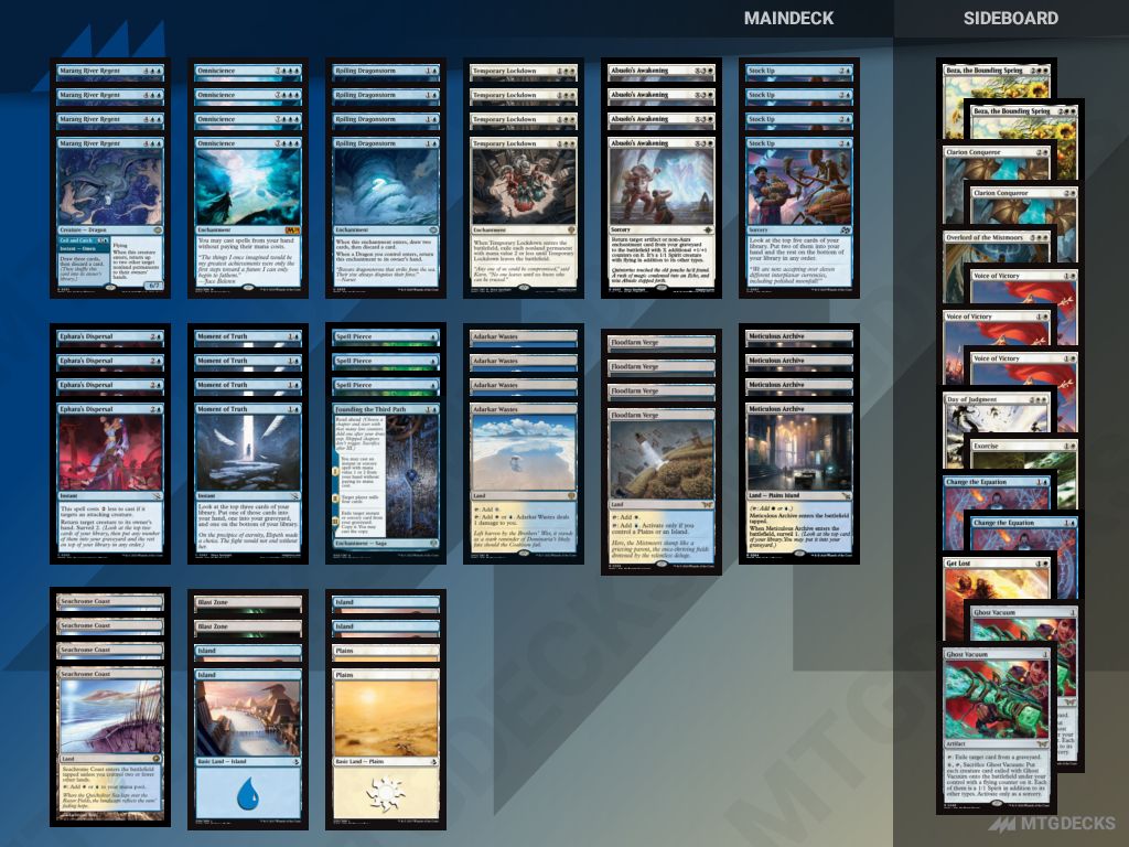 Standard Azorius Omniscience deck by Gabriel Maxson • MTG DECKS