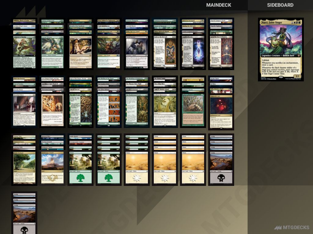 Commander Narci, Fable Singer deck by Xavier Ramos Solé • MTG DECKS