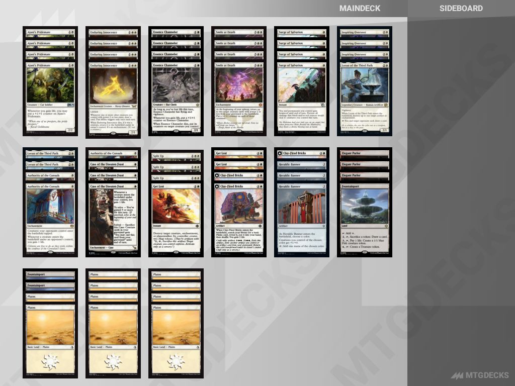 Arena Standard Mono White Lifegain deck by Platinum-Mythic Rank Player ...