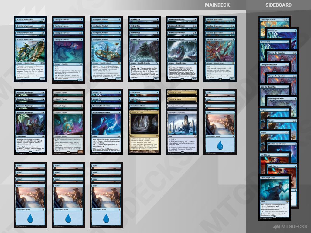 MTG Standard Secrets of Strixhaven Mono Blue Merfolks top decks • MTG DECKS