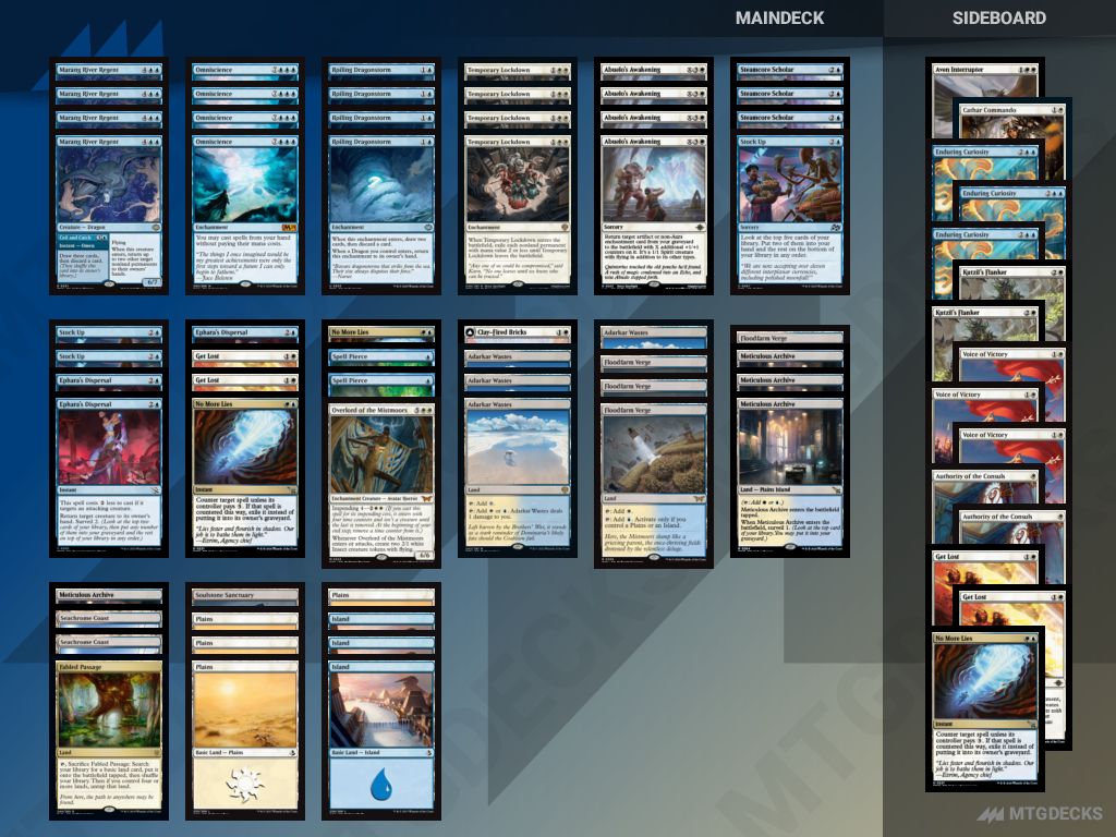 Standard Azorius Omniscience deck by Brady Munroe • MTG DECKS