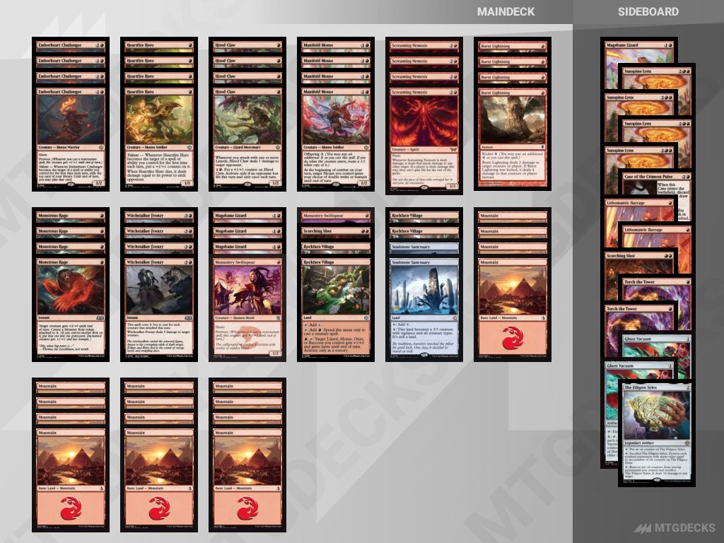 Standard Mono-Red Aggro deck by choccy_milk • MTG DECKS