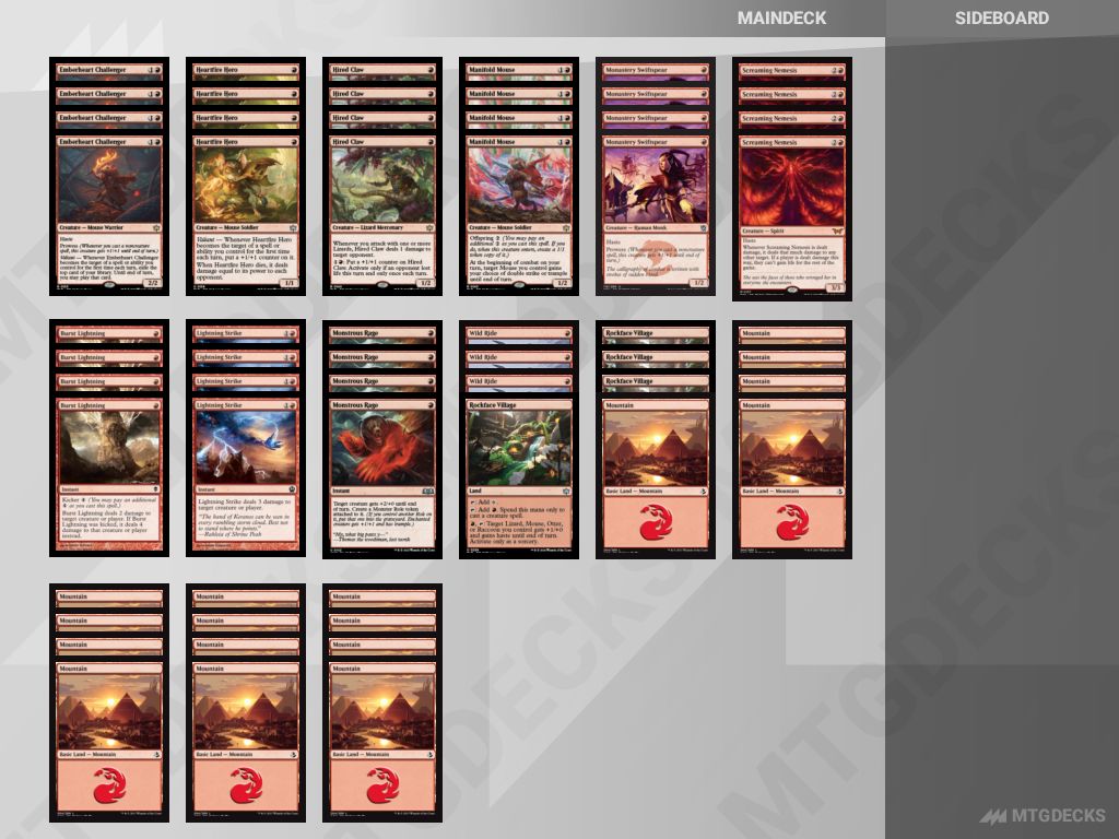 Arena Standard Mono-Red Aggro deck by TMA • MTG DECKS