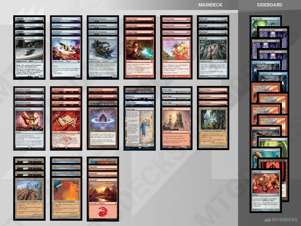 MTG Legacy Mono Red Artifacts top decks • MTG DECKS